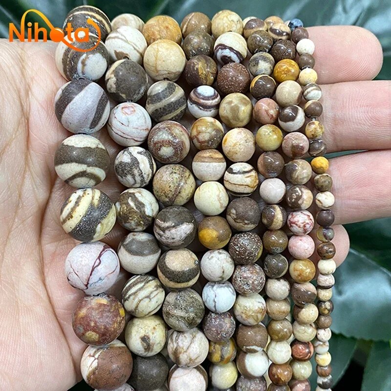 Матовые австралийские бусины-разделители из зебры и яшмы, 15 дюймов 6mm-about 62pcs