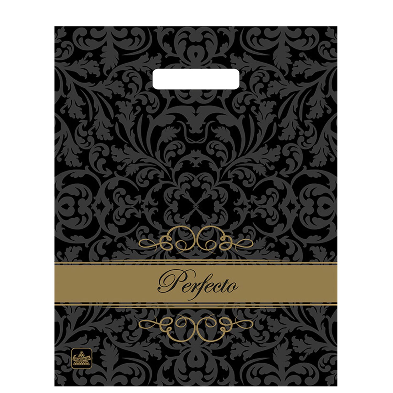 Пакет с вырубной ручкой ПВД, 3730 см, "Перфекто Шайн", 90 мкм, 25шт.