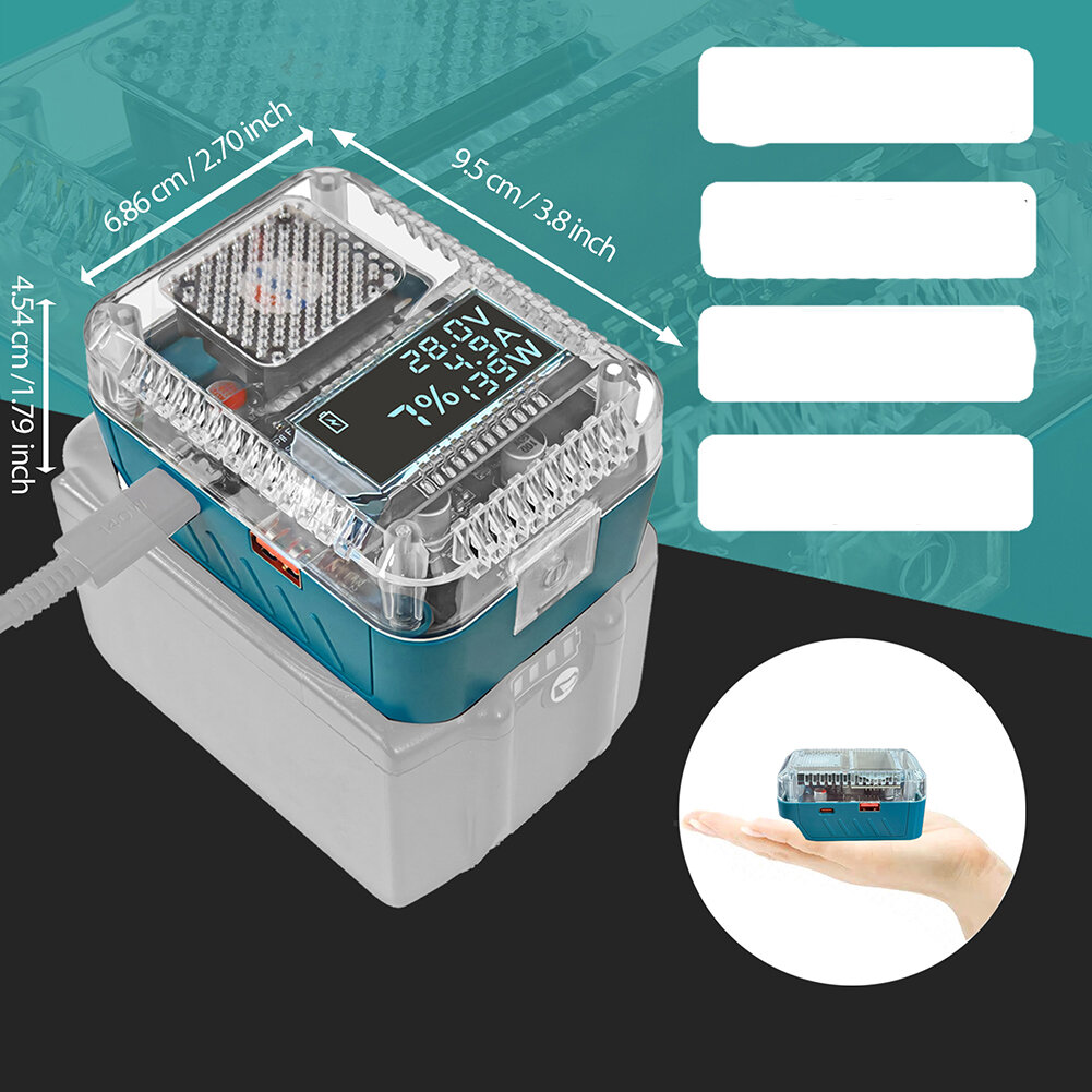 Подходит для зарядного устройства Makita с литиевой батареей, выход Type-C, адаптер для литиевой батареи с USB