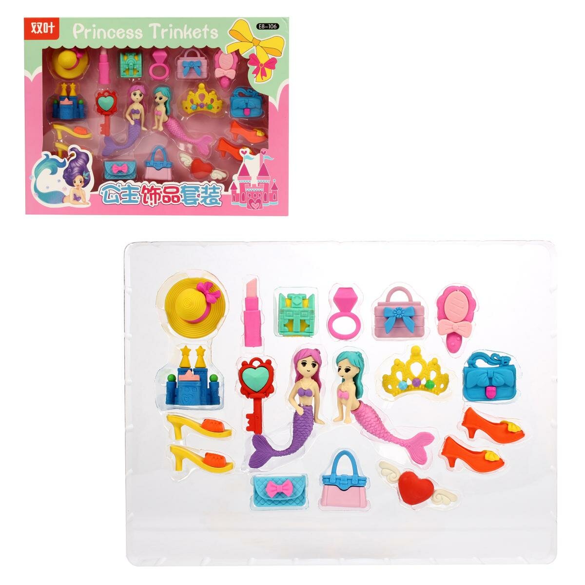 Набор ластиков тематический в коробке, микс (морские животные, НЛО, инструменты, для девочек)