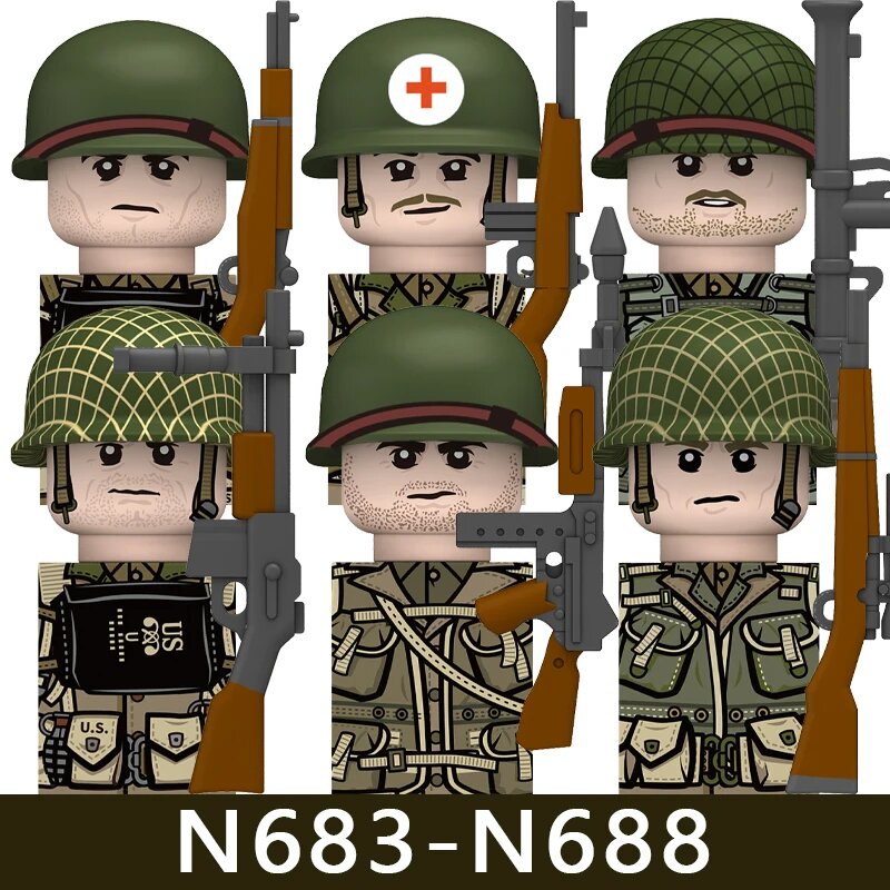 BRICKPANDA WW2 Фигурки солдат N683-N688