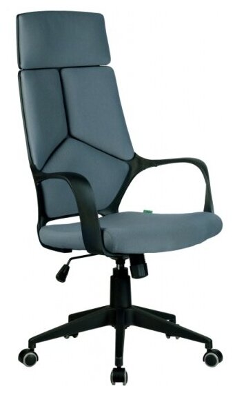 Кресло руководителя Riva Chair RCH 8989 Чёрный пластик/Серая ткань (60)