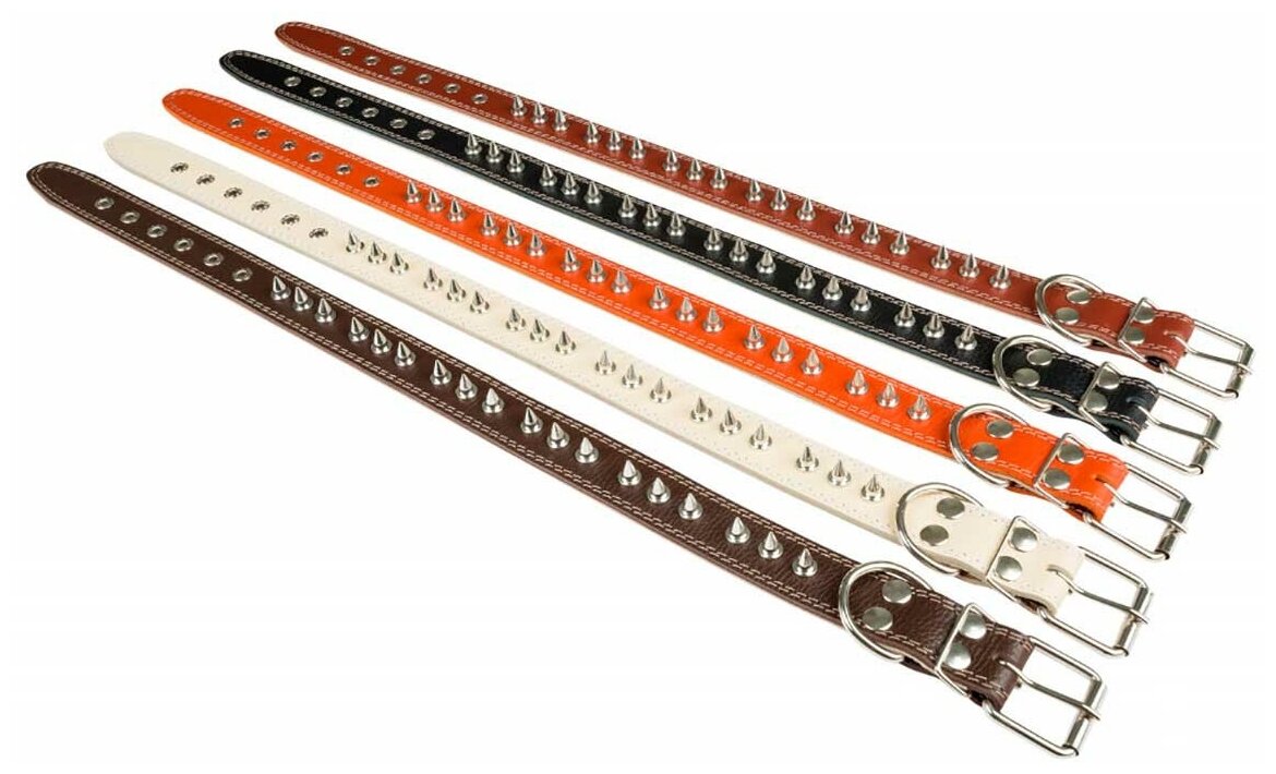 Ошейник для собак средних и крупных пород Брава №36 2 слоя с шипами арт082