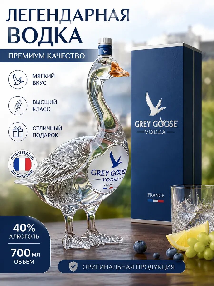 Подарочная водка Grey Goose в форме гуся