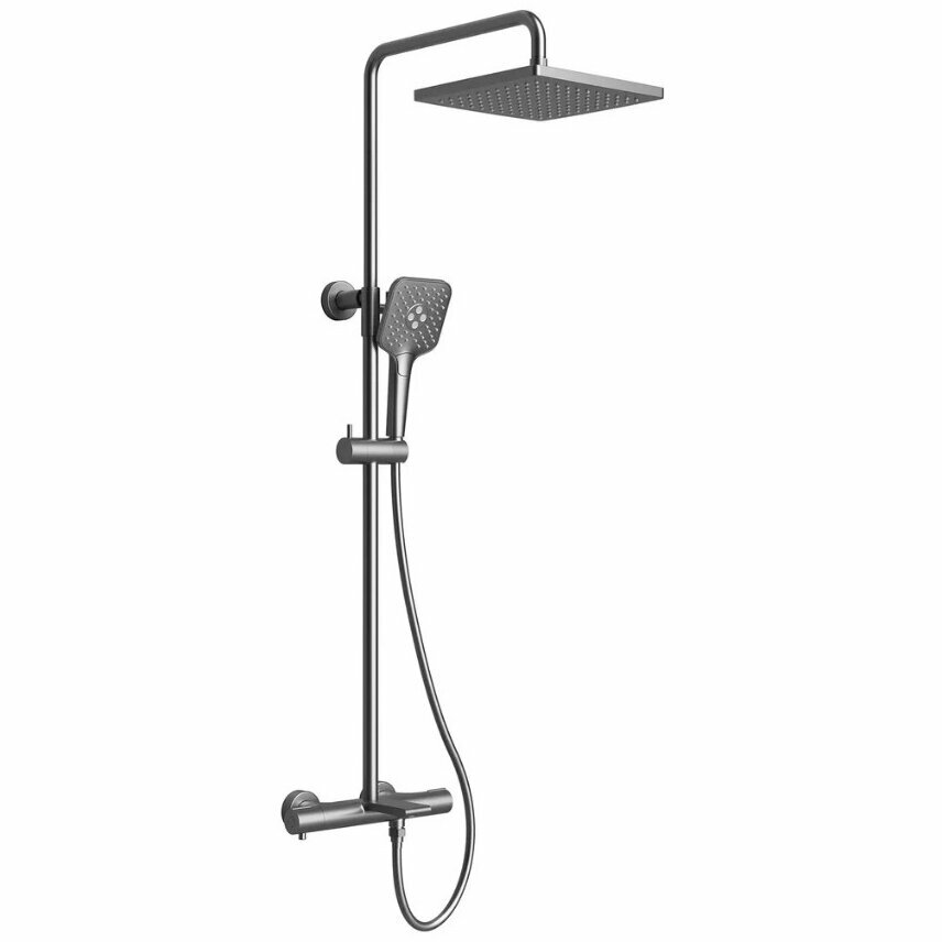 Душевая система Kaiser (Кайзер) Serio с термостатом вороненая сталь (05382-15)