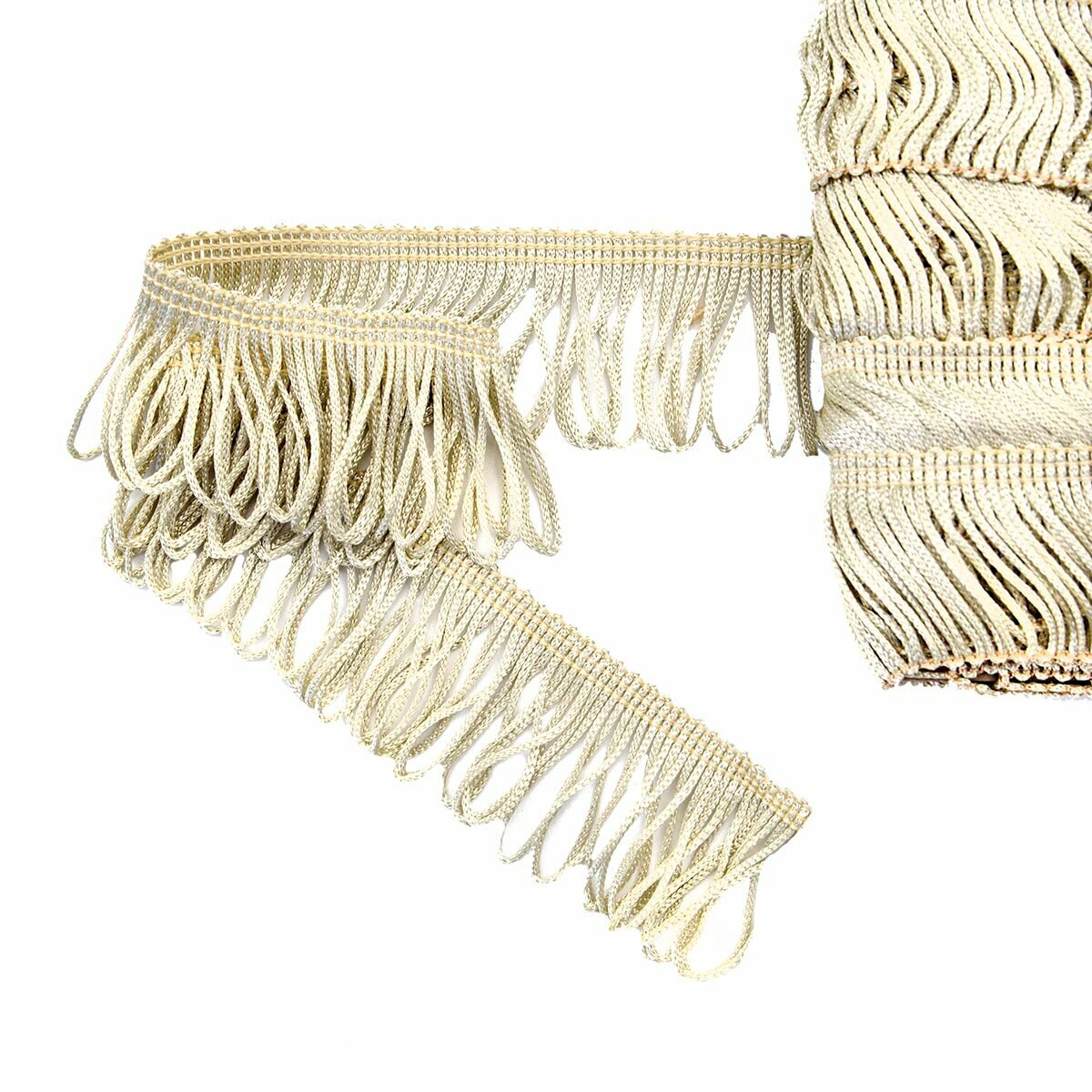 Бахрома для штор, текстиля, шитья, 3,5 см*25 м, бежевая, Айрис