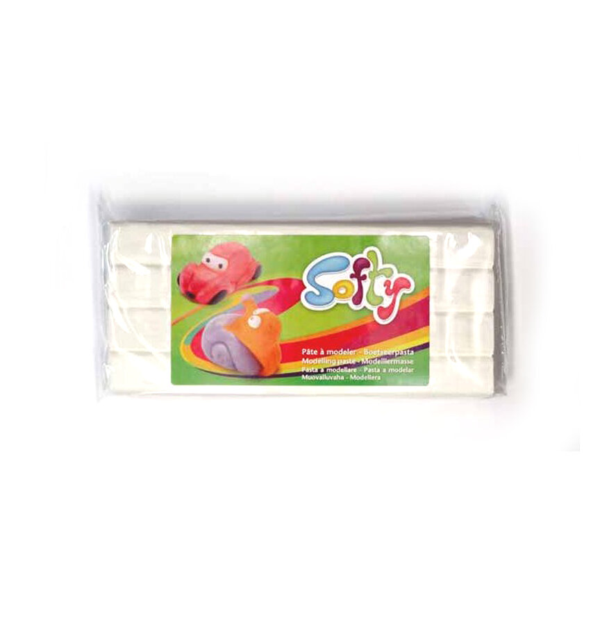 Пластилин SOFTY на восковой основе/ Белый 0,5 кг