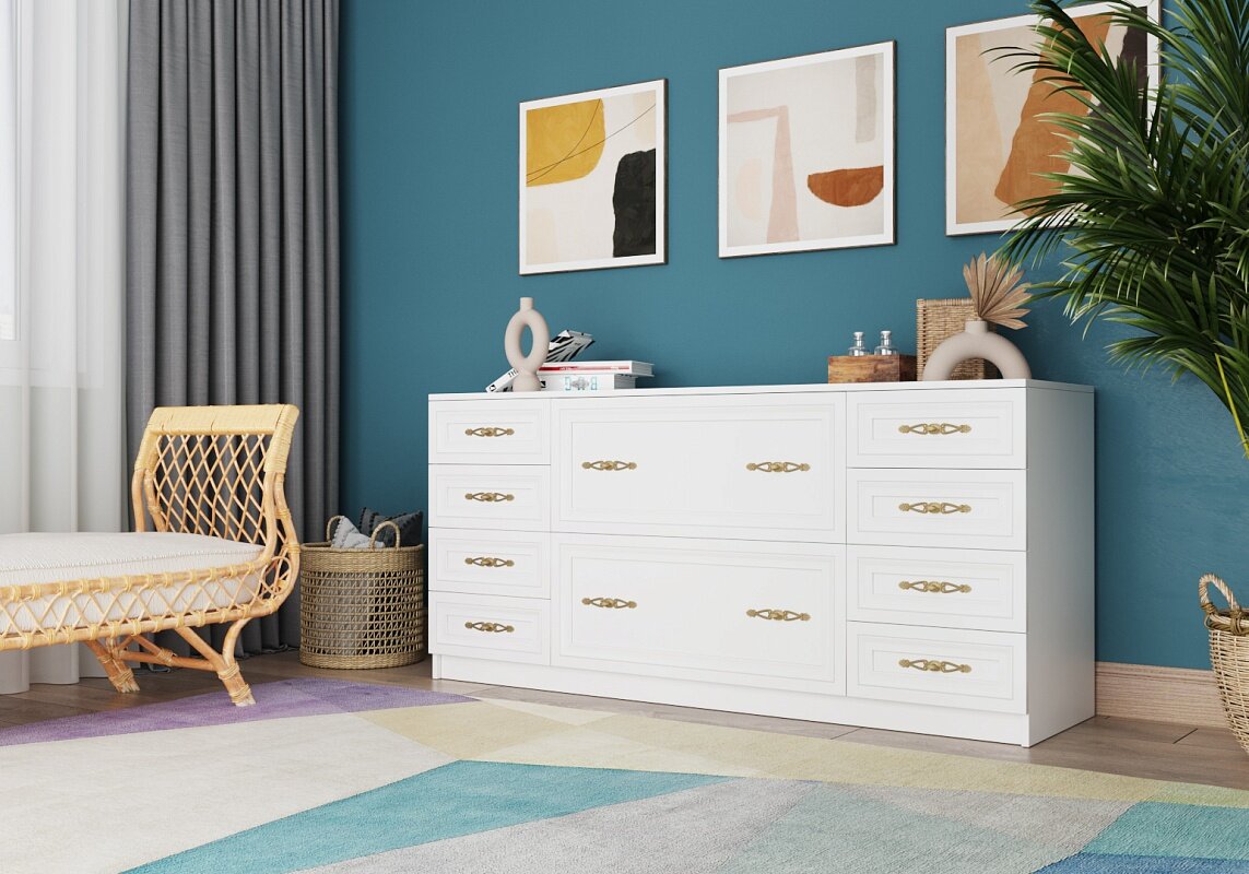 Комод МебельЛэнд24 Карлос - 043 Белый 160x45x75