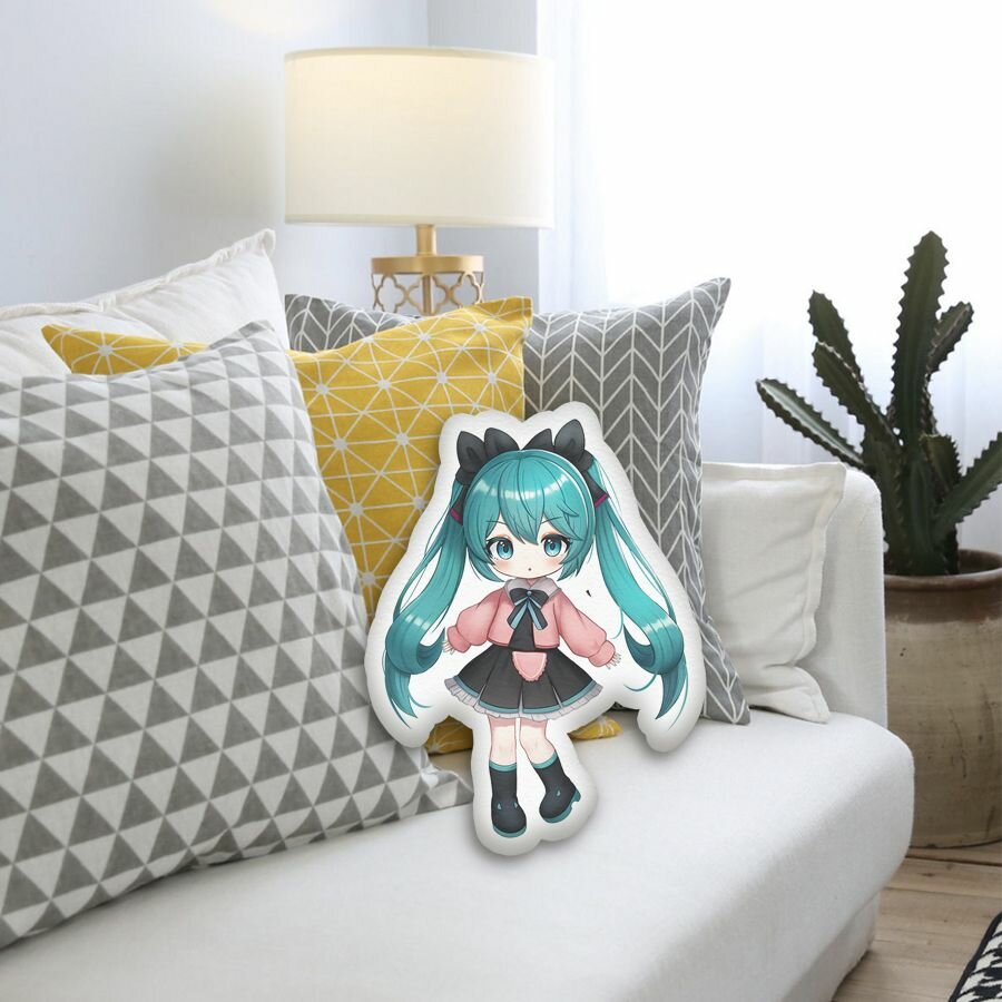 Мягкая фигурная подушка Чиби Hatsune Miku BCH0917 40см