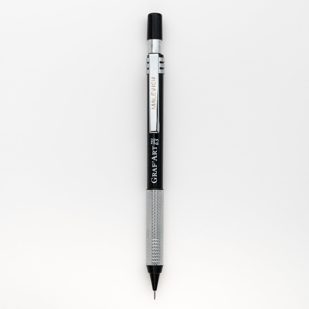 Карандаш чернографитный механический малевичъ GRAFART металл, 0,5мм НВ