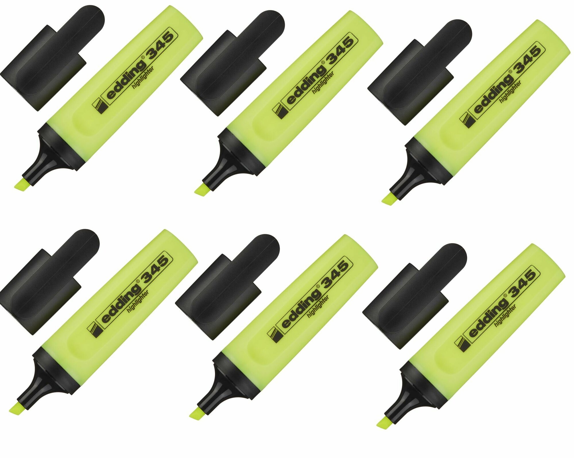 Edding Маркер текстовыделитель E-345/5 желтый, 1-5 мм, 6 уп.