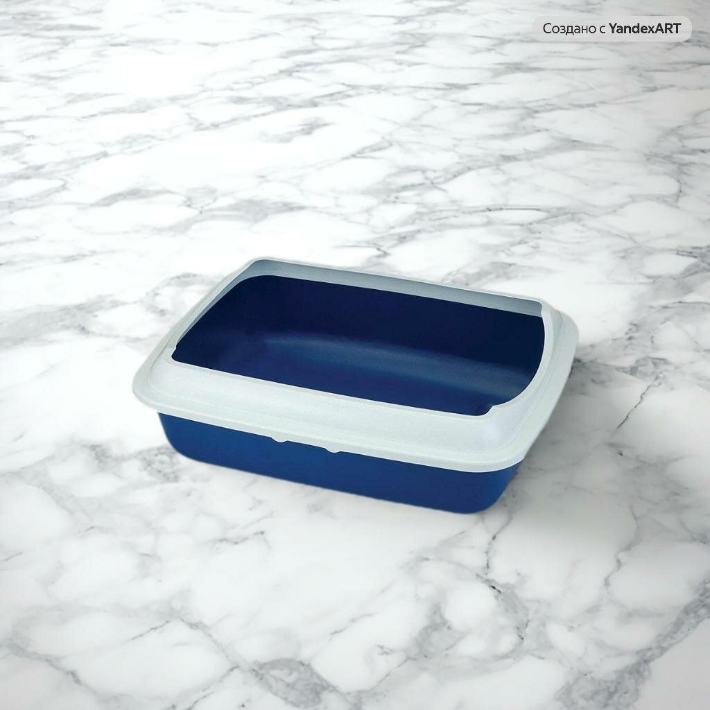 Лоток для кошек прямоугольный с бортом "Параллель", 50*39*15см, Triol