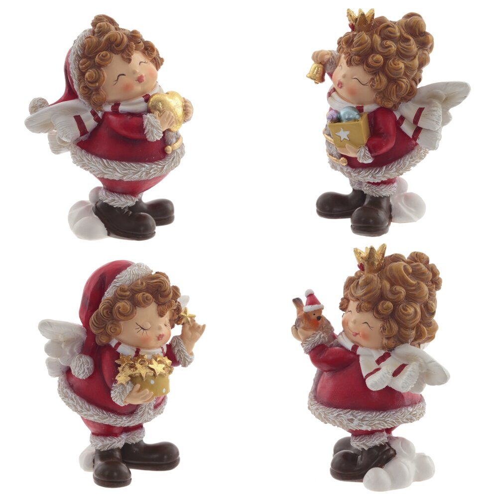 Фигурка декоративная "Ангелочек" (цена за 1 штуку), L7,5 W6,5 H9,5 см, 4в.