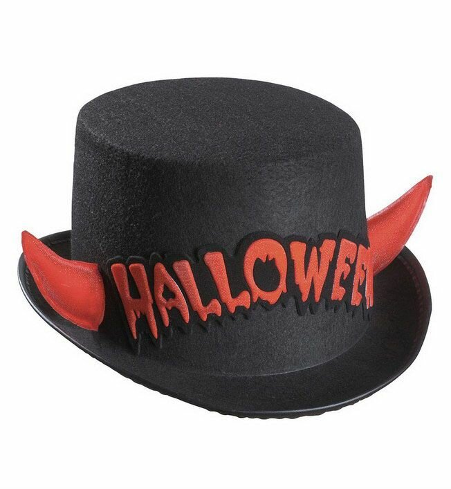Цилиндр WIDMANN Halloween, чёрный, с рогами, размер 56 , 1шт.