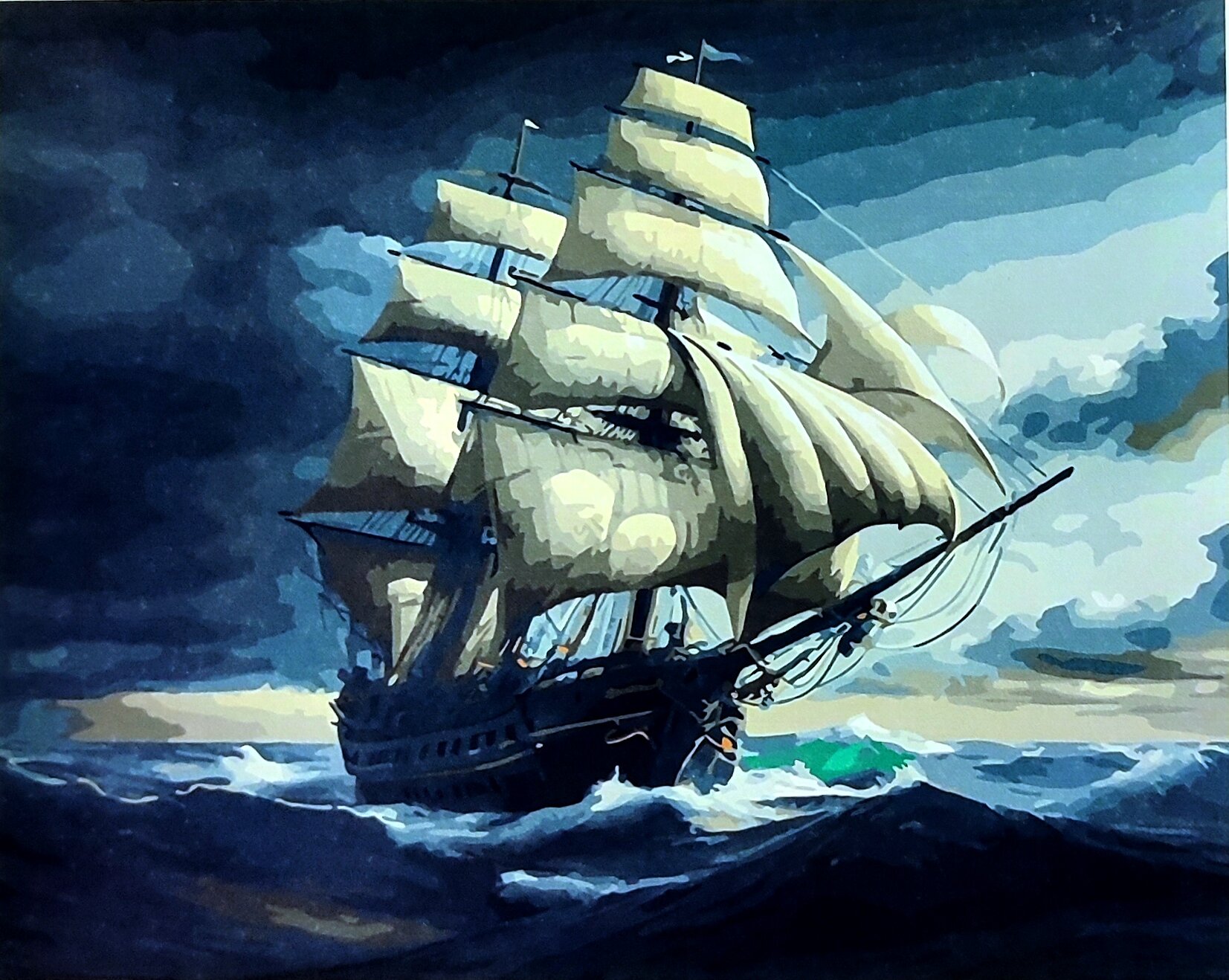 Картина по номерам 40х50 фрегата, корабль Paintboy морской пейзаж, море, океан, парусник, пираты