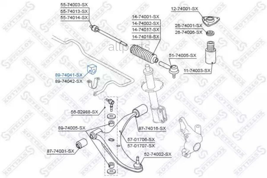 STELLOX 8974041SX втулка стабилизатора переднего центральная!\ Nissan Primera W10 90>/Almera 95-00
