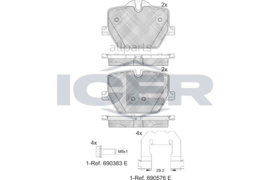 ICER 182386 Колодки торм. диск. задние BMW 3 (G20 G80) (11/18 -)