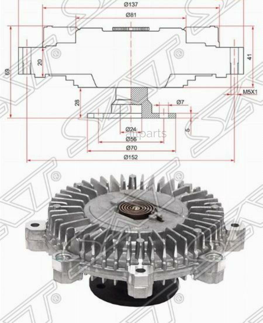SAT ST-25237-4A100 Вискомуфта Kia Ceed 06-12 / Sorento 02-09