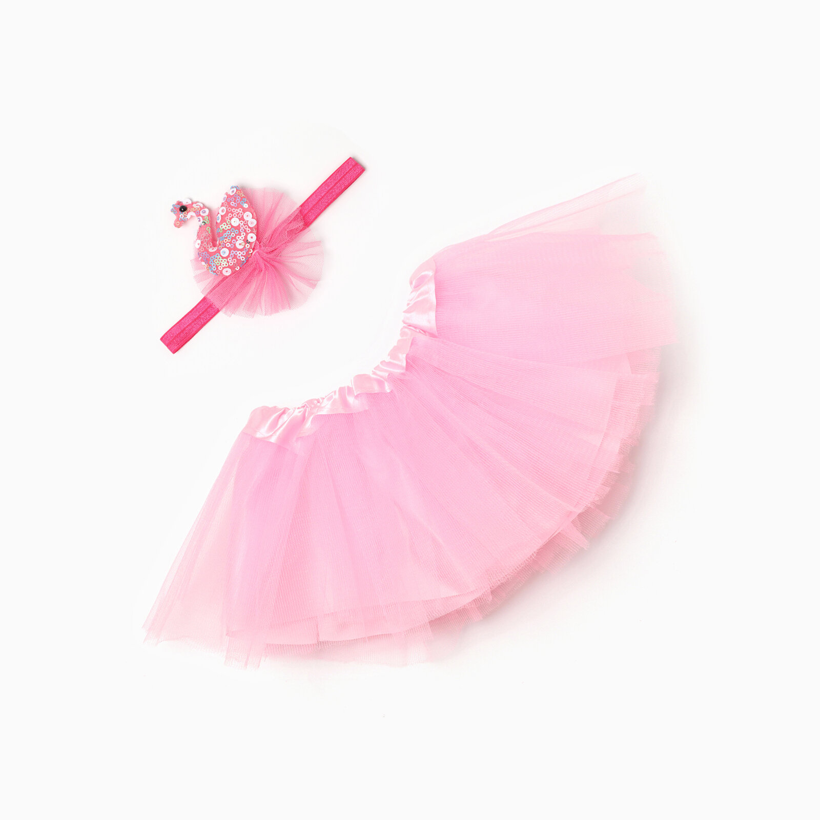 Набор для фотосессии Крошка Я "Лебедь" юбка, повязка, длина 17 см, цвет розовый
