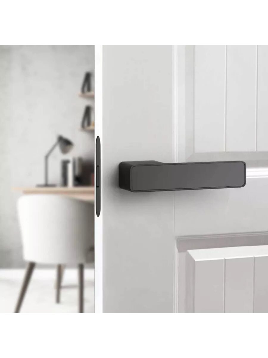 Дверные ручки для скрытых дверей с блок.+ключ- черные