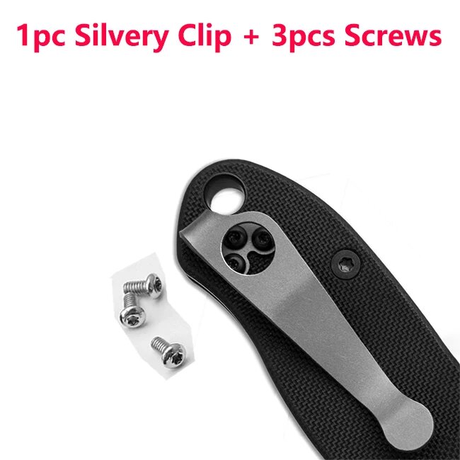 Карманный зажим для ножей Spyderco из титана Silvery with Screws