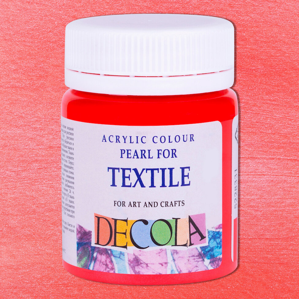 Краска по ткани DECOLA цв.№331 перламутровый красный, банка 50мл