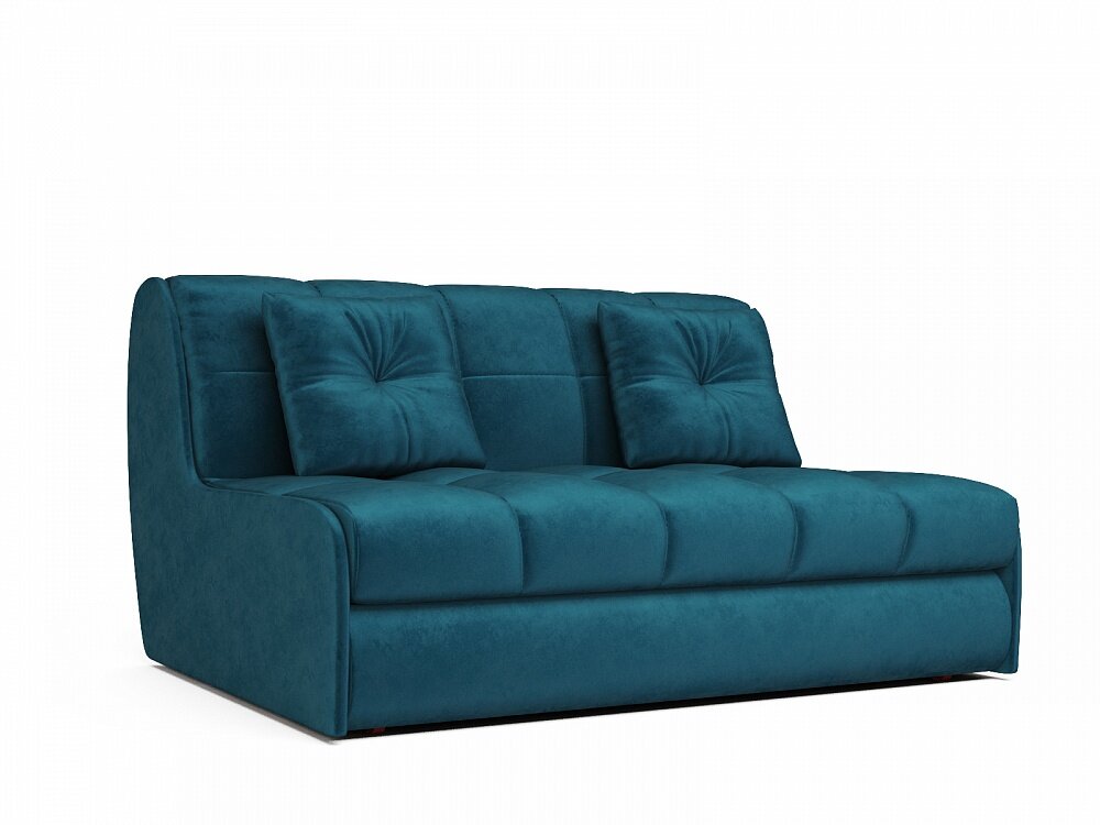 Прямой диван Барон Виа 2 Бирюзовый Вельвет, аккордеон, 151х105х88 см, на металлическом каркасе