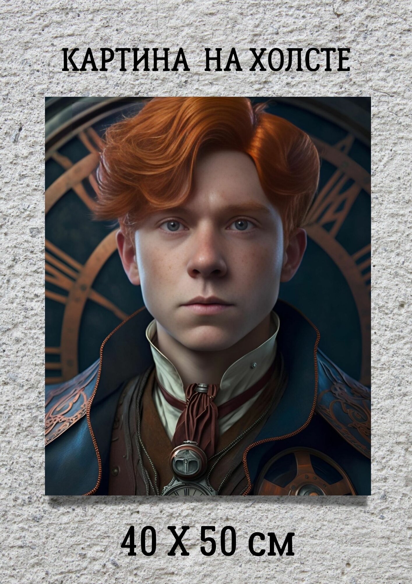 Картина арт персонажи "Гарри Поттера в стиле Стим Панк" для интерьера 50х40