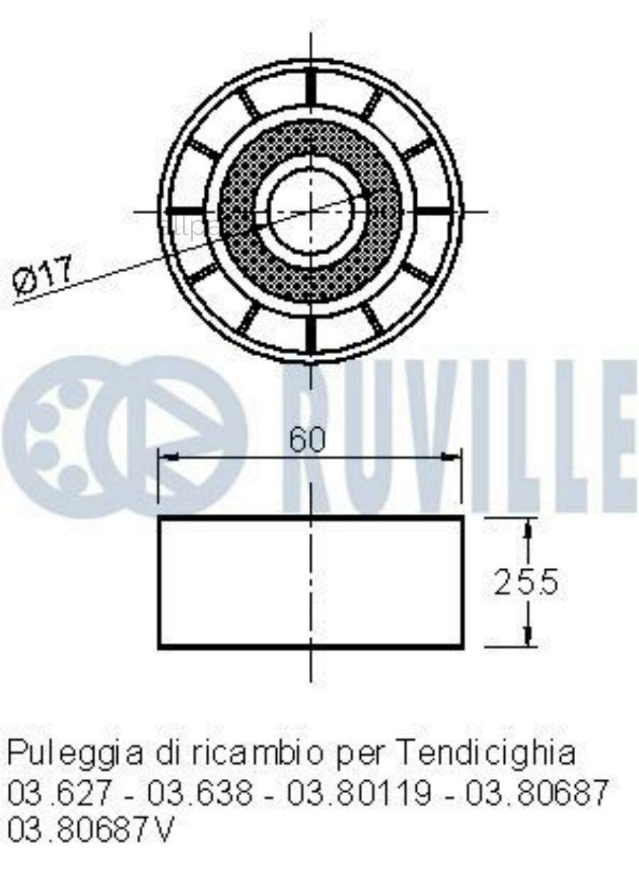 RUVILLE 540801 Ролик дополнительный руч. ремня