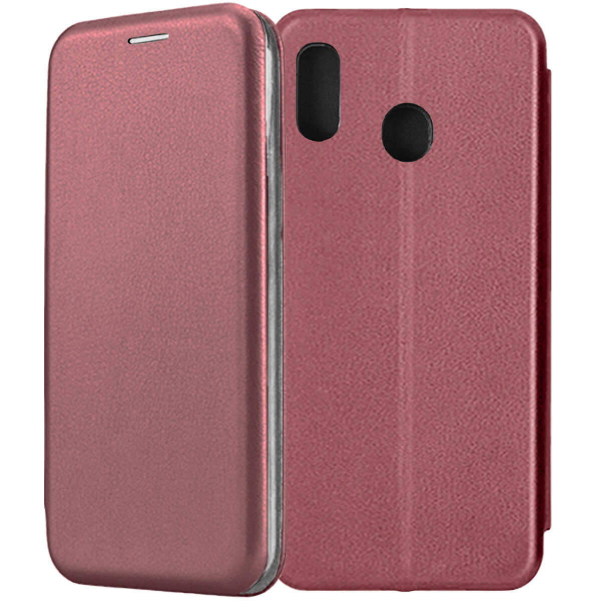 Чехол-книжка для Samsung Galaxy A30 A305 темно-красный / подставка, отделение для карт