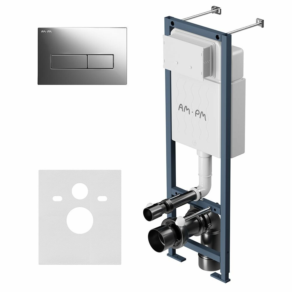 Инсталляция для подвес унитаза AM.PM ErgoFit M с мех. клавишей, хром глянц