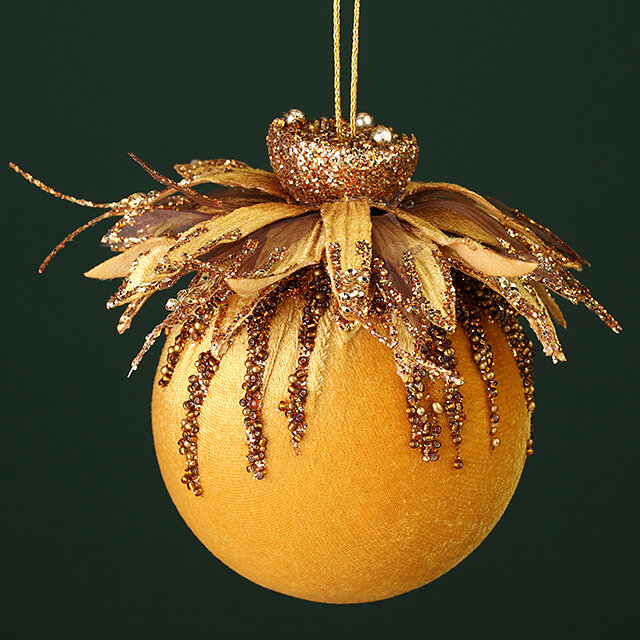 Винтажный елочный шар Толеда 10 см золотой, Winter Deco, 2007516