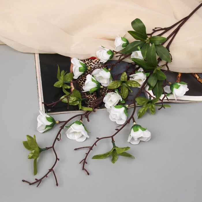 Цветы искусственные «Роза мини карнавал», 70×4 см, белые