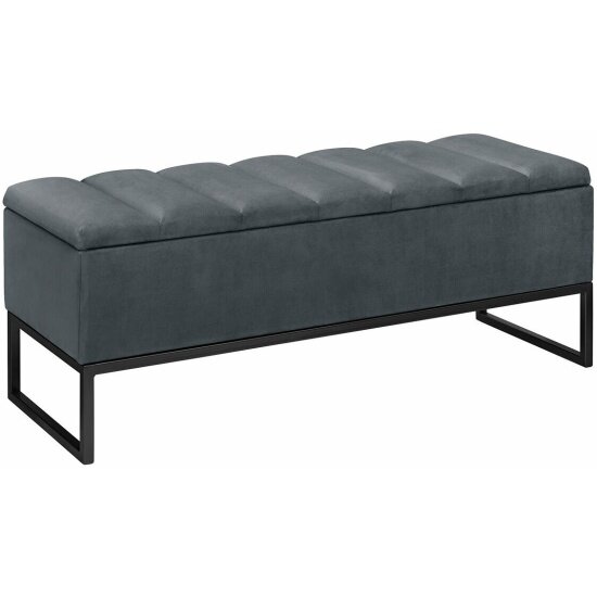 Банкетка Greenween CUBE с ящиком для хранения, черная, Mousr Grey, Bulon