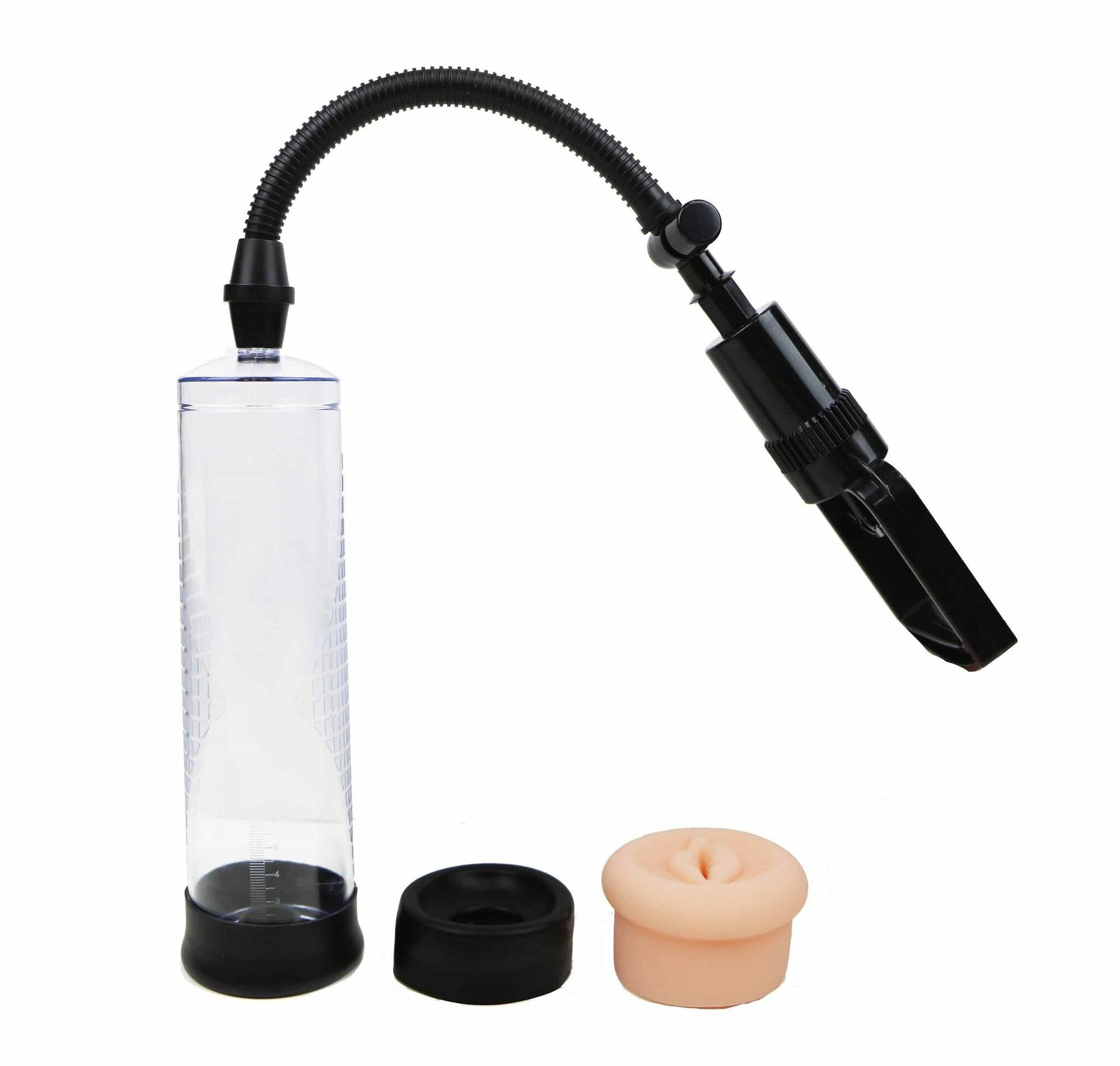Вакуумная помпа Hot Planet Intern с насадками, бесцветная, для увеличения пениса