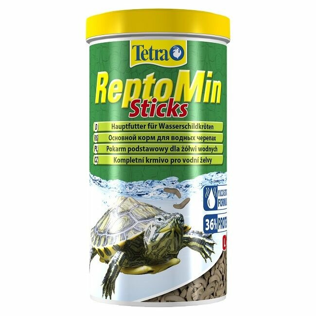 Tetra ReptoMin Sticks, Основной полноценный корм для водяных черепах в форме палочек, 1000 мл, 270 г