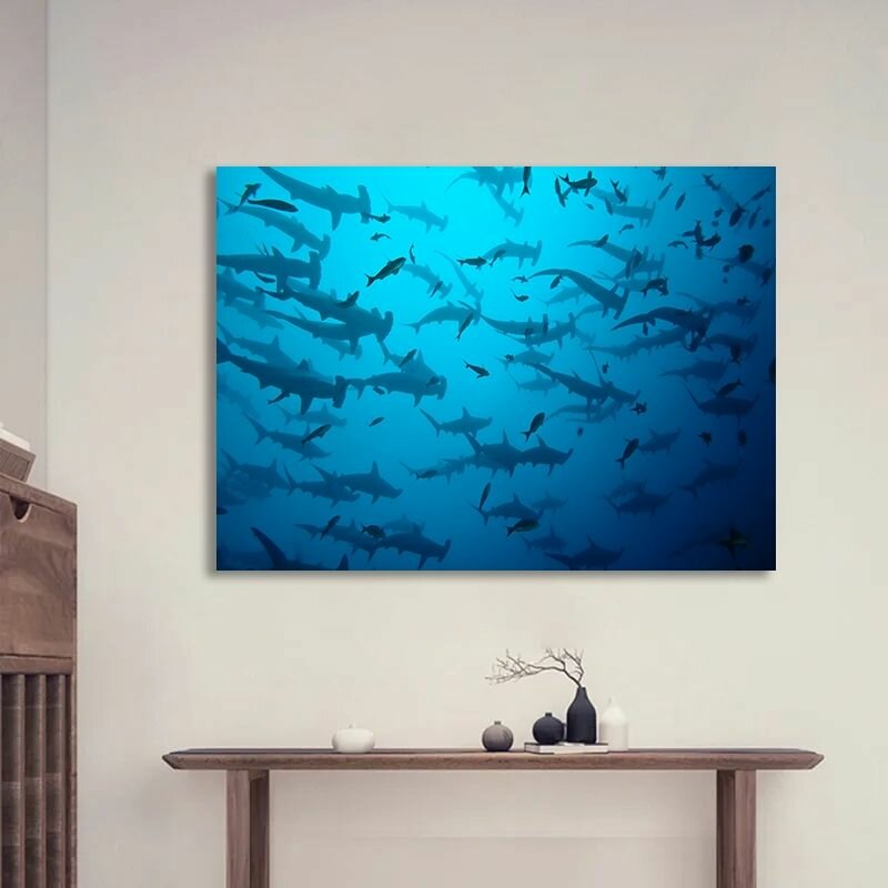 Картина ВсеКартины. тут "Стая акул", морской пейзаж, 20x30 см