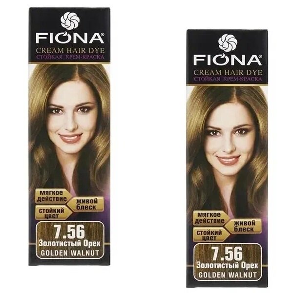 Крем-краска Fiona Золотистый орех 7.56/6756, 2 шт