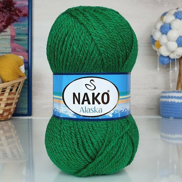 Пряжа Nako ALASKA 1118 трава (5 мотков)
