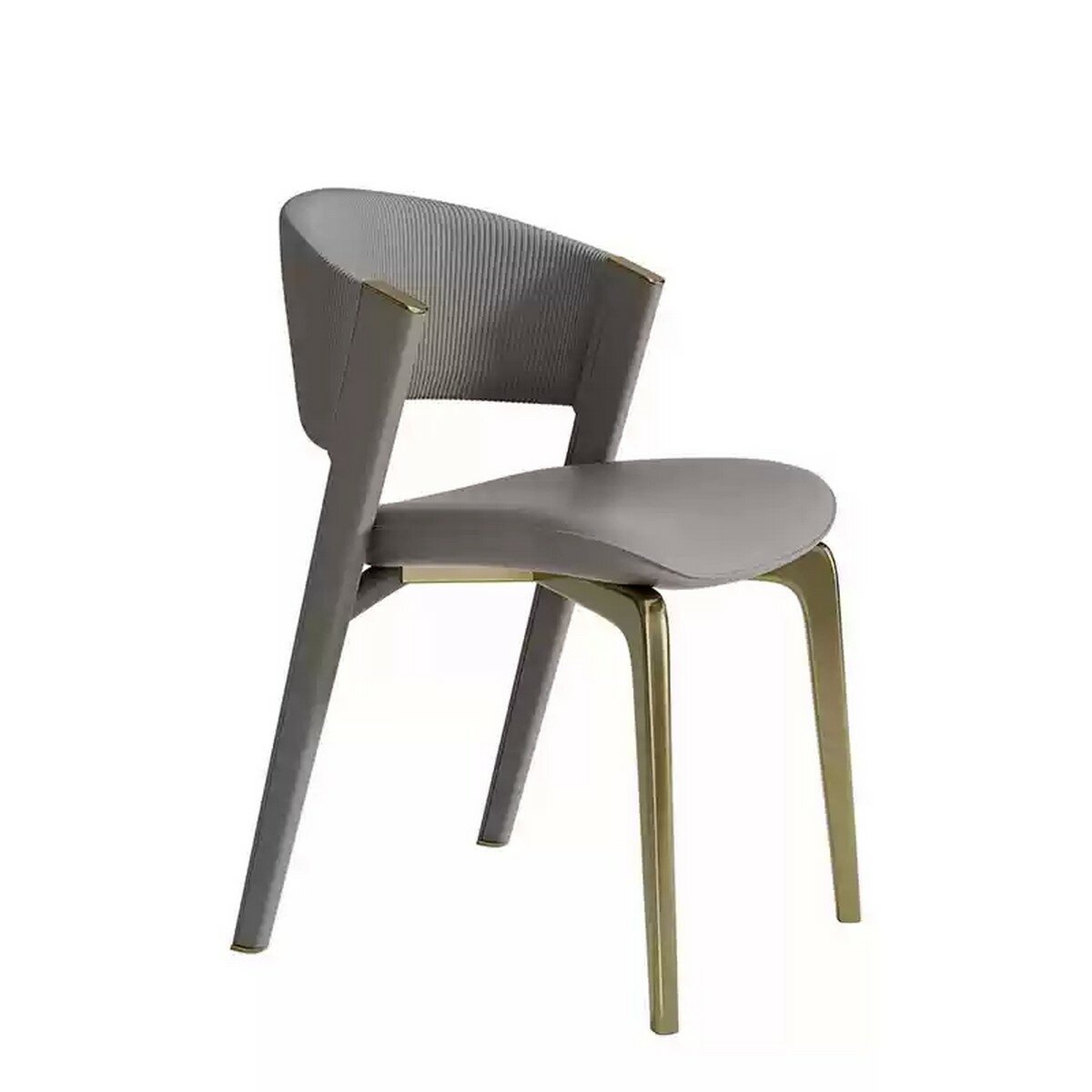 Стулья обеденные в стиле Cornelio Cappellini Dining Chair (серый, золотые ножки)