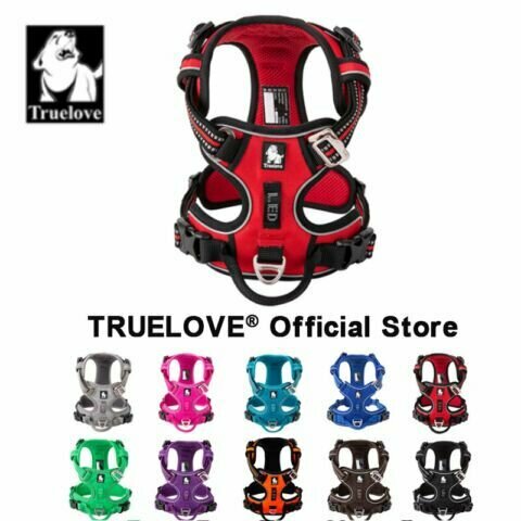 Шлейка для собак Truelove, жилет для домашних животных, светоотражающий свет, нейлон, защита для тренировок, грудь (33 см-107 см)