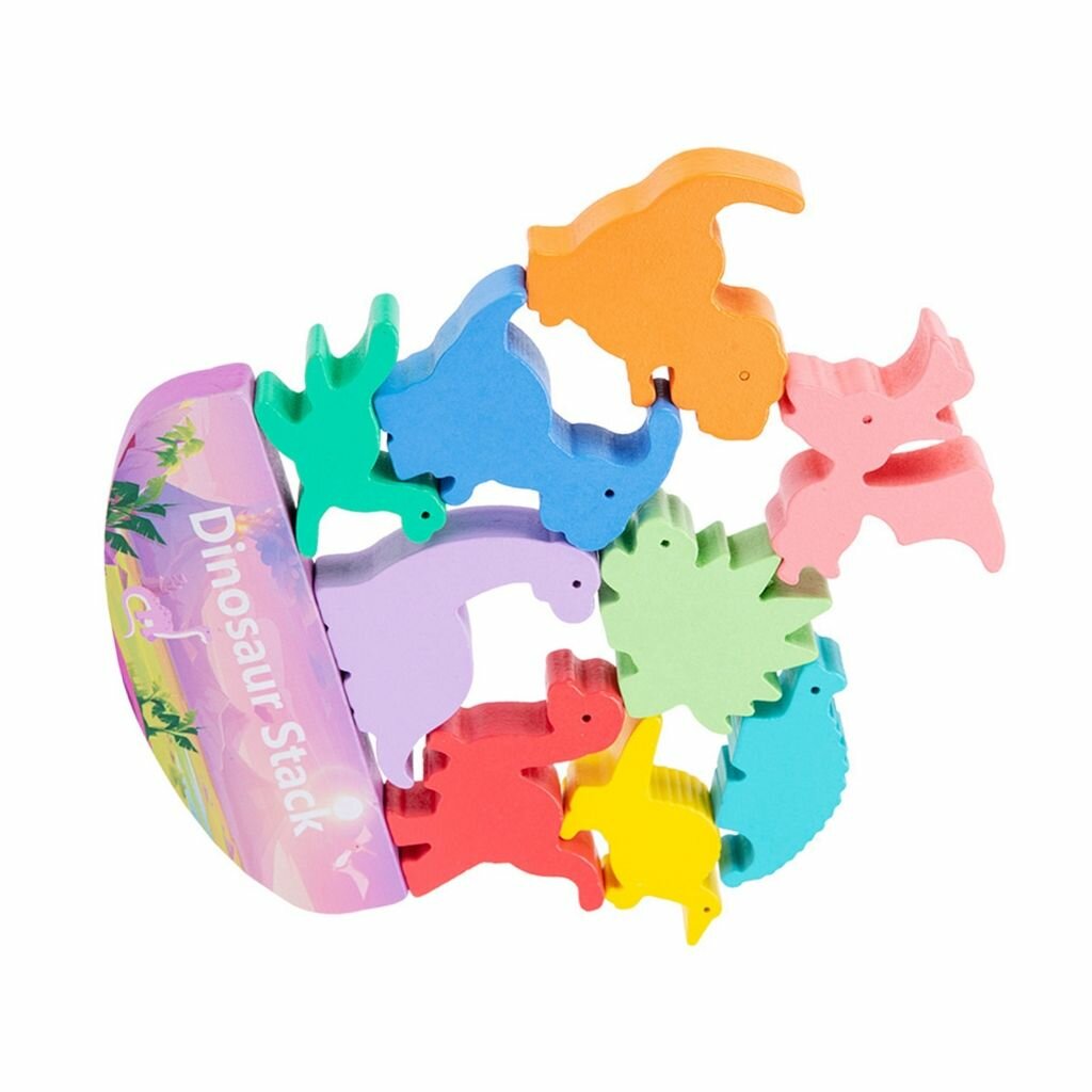 Настольная игра, Деревянные балансировочные строительные блоки для детей - парк динозавров, 1 комплект