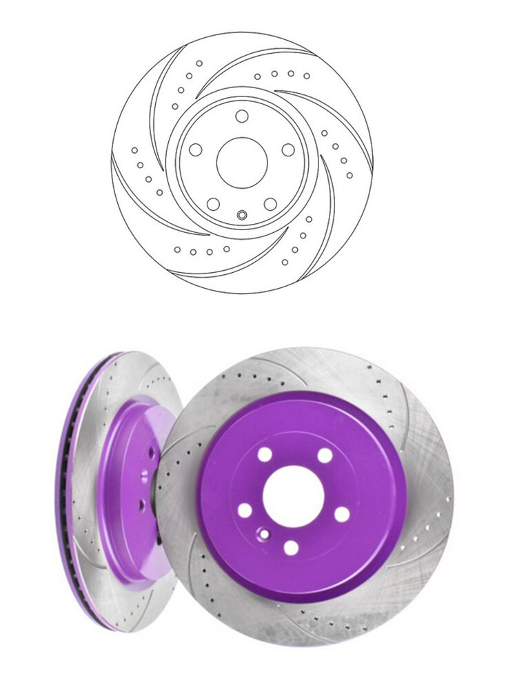 Диск тормозной передний перфорированный для FORD Explorer, NiBK RN1673DSET