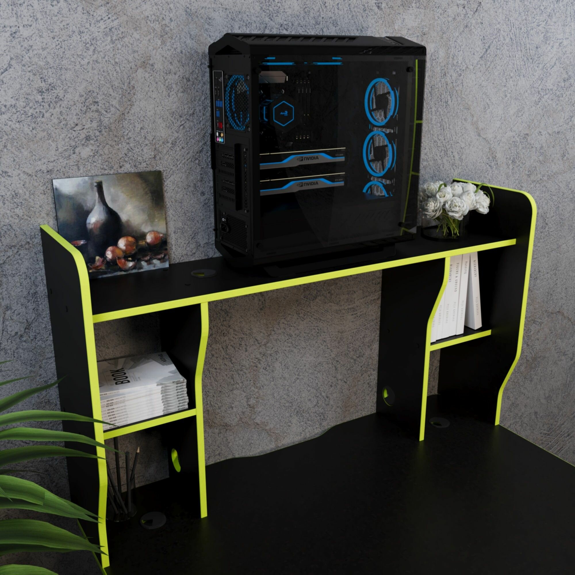 Большая полка 140 см для компьютерного стола