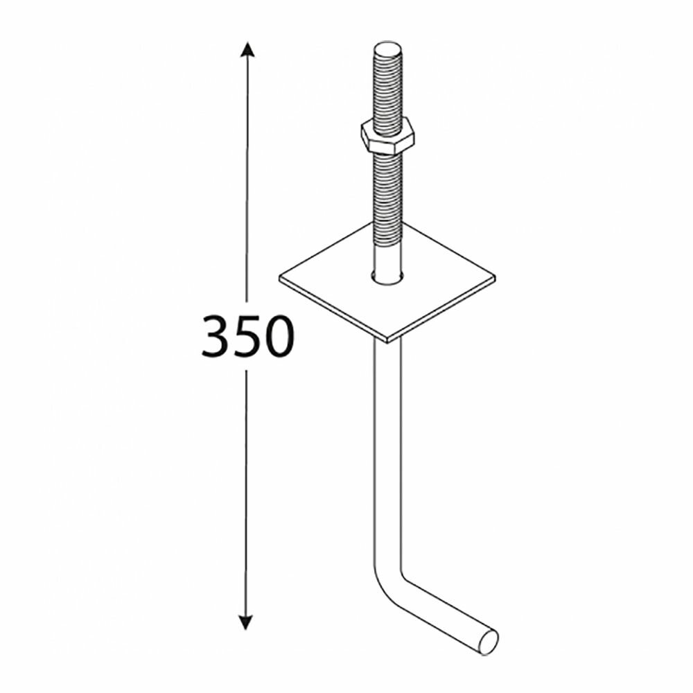 Строительный анкер L-образный DOMAX для мауэрлата D12х350 мм