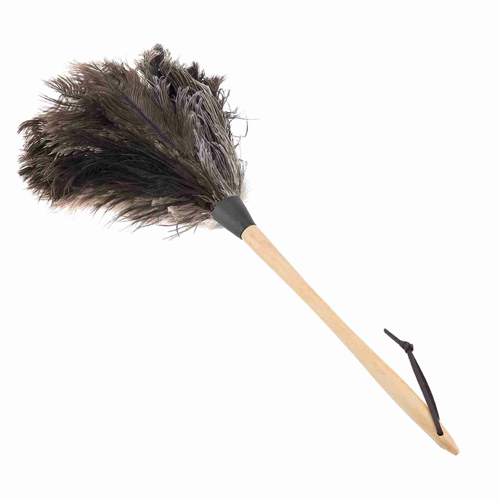 Handmade Washable Duster, Hand Duster Non-electrostatic Ostrich Feather Wooden Handle For Cleaning Your Television