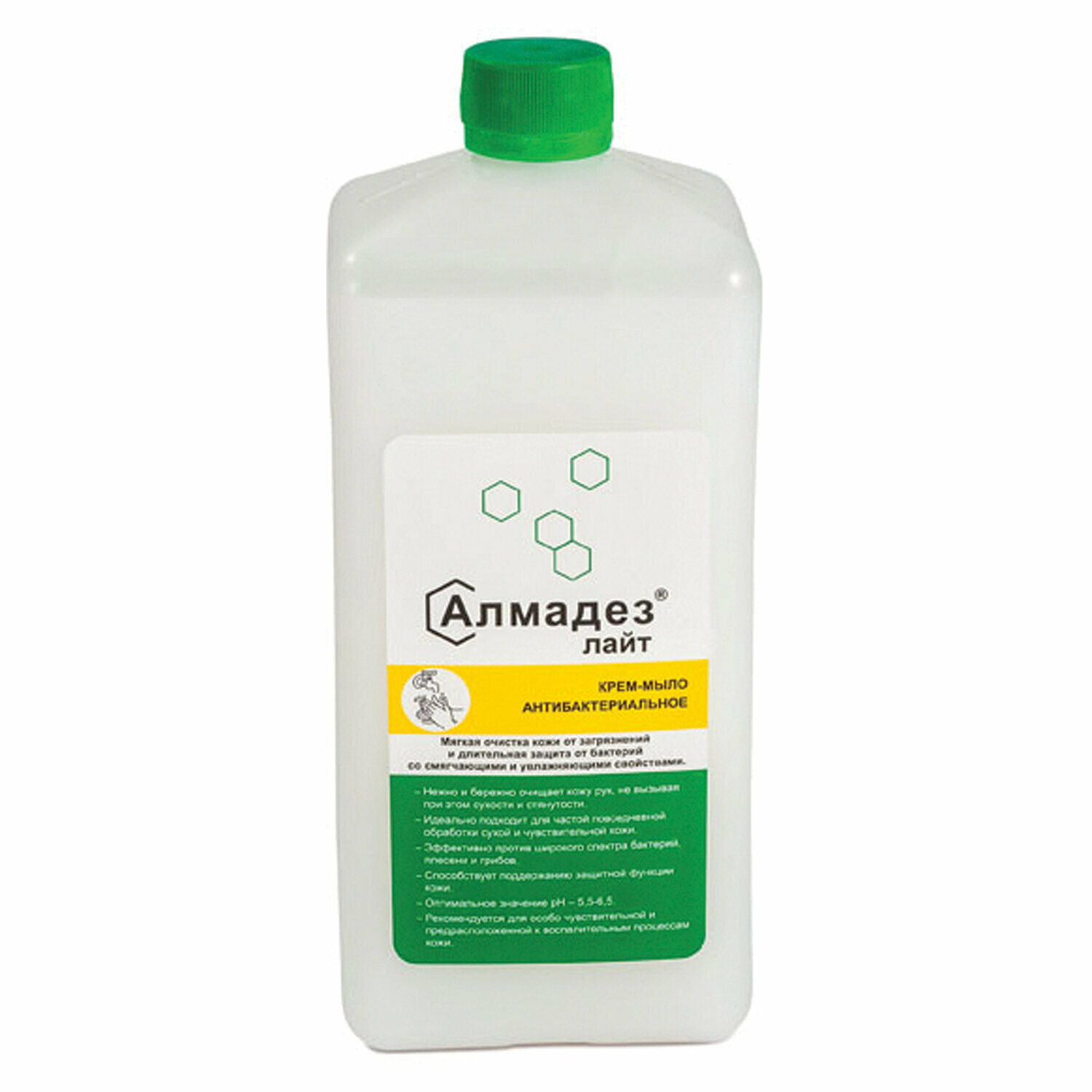 Крем-мыло Алмадез антибактериальное 1 л, лайт, крышка (МАЛ-03)
