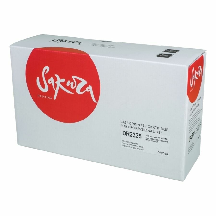 Картридж Sakura черный, для Brother HL-L2300D/L2340/2360/2365/2500 (DR-2335)