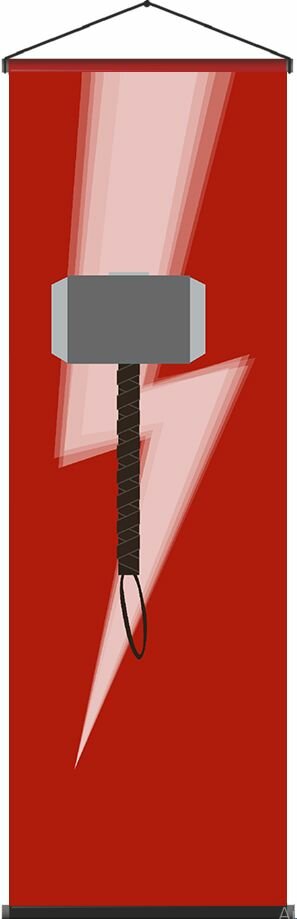 Вертикальный двухсторонний флаг супергероя 150х50 см на блэкауте