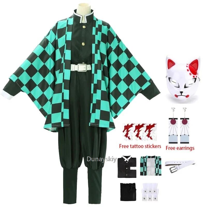 Костюм Танджиро Камадо из аниме «Кimetsu no Yaiba» S, style C